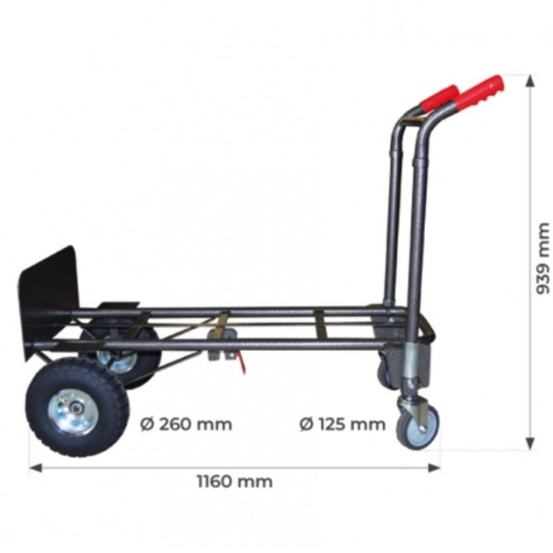 Diable chariot acier 3-en-1 - Manutention chez Bauquip