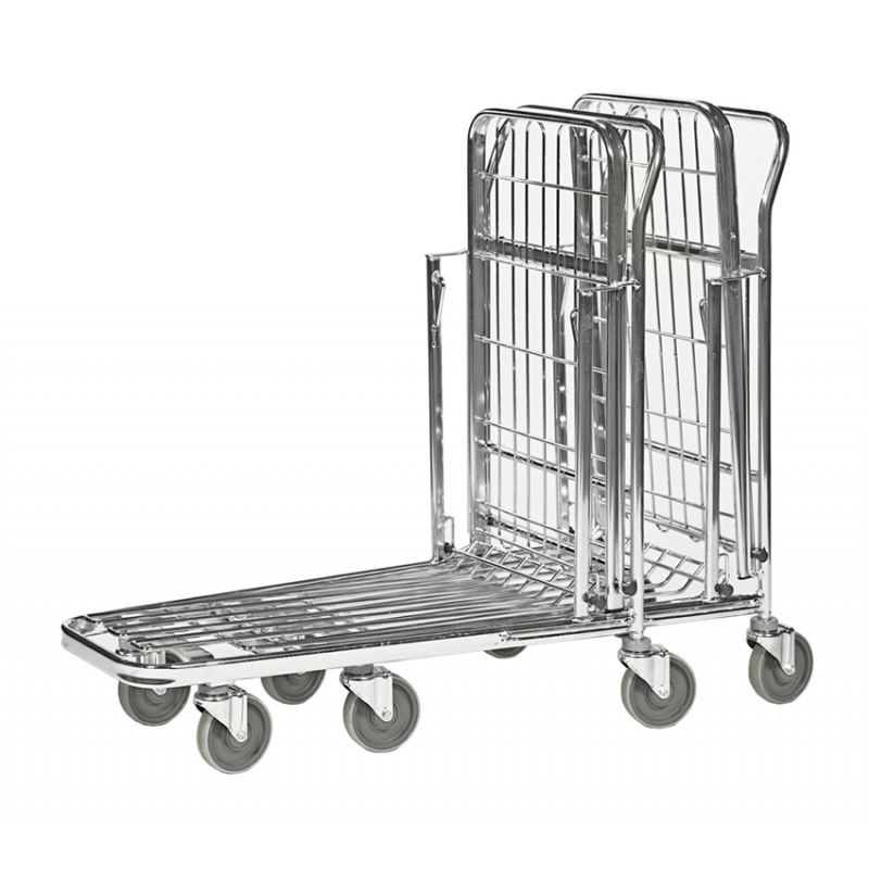Chariot emboitable à plateau rabattable - Manutention chez Bauquip